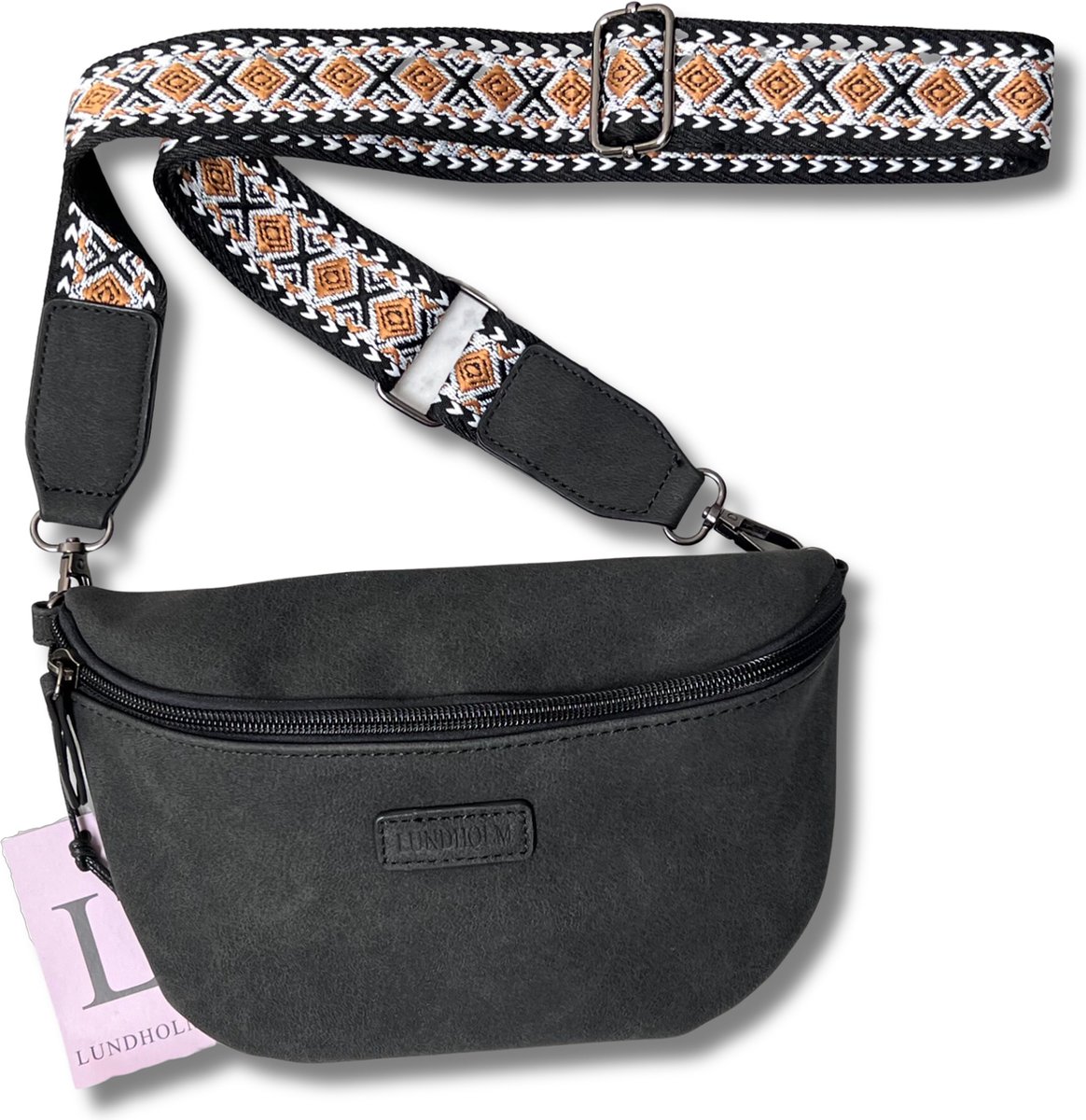 Lundholm heuptasje dames zwart met tassenriem bag strap fanny pack ...