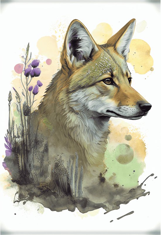 Dierenposter - Abstract - Coyote - Natuur - posters - formaat 60x90cm ...