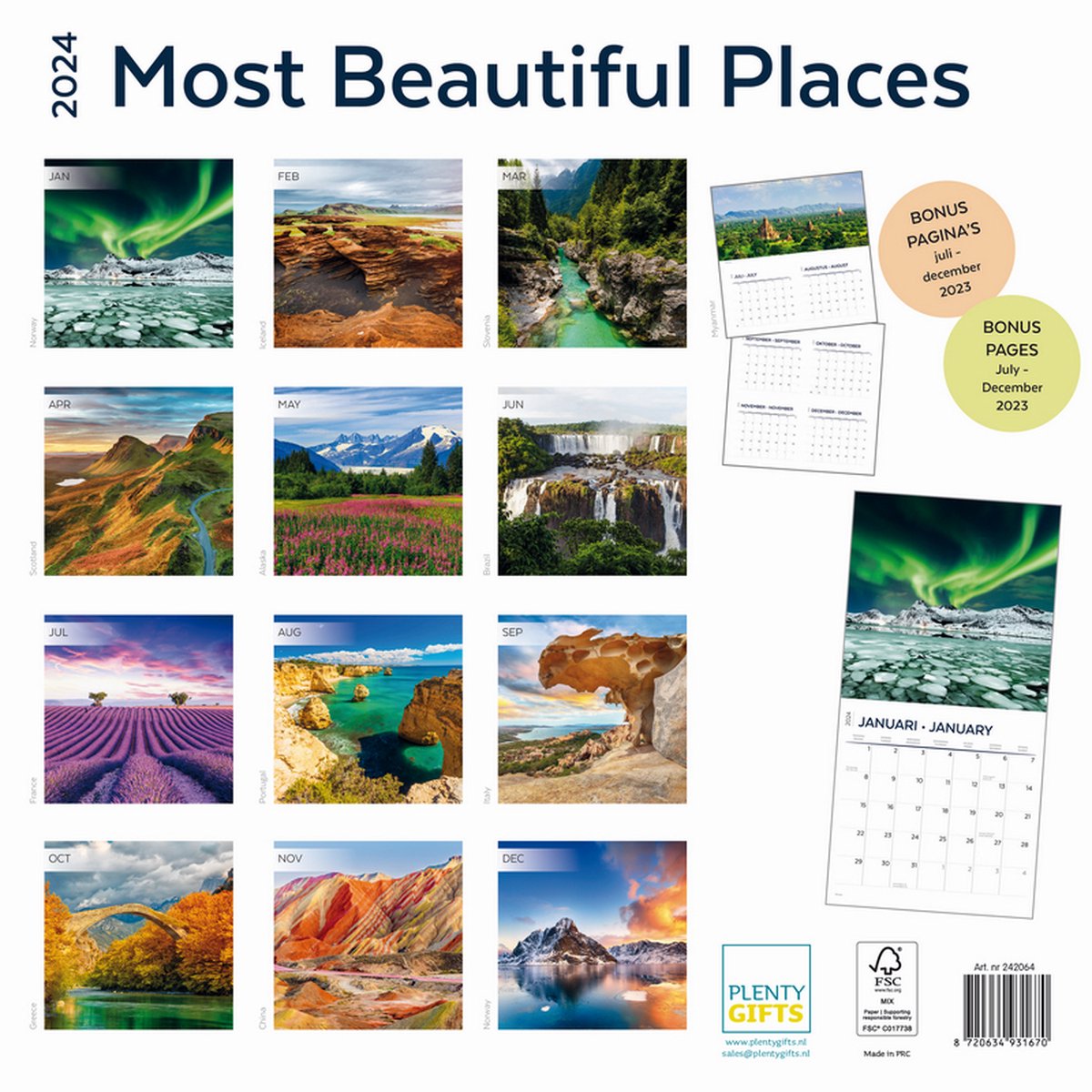 Most Beautiful Places Kalender 2024 | bol.com