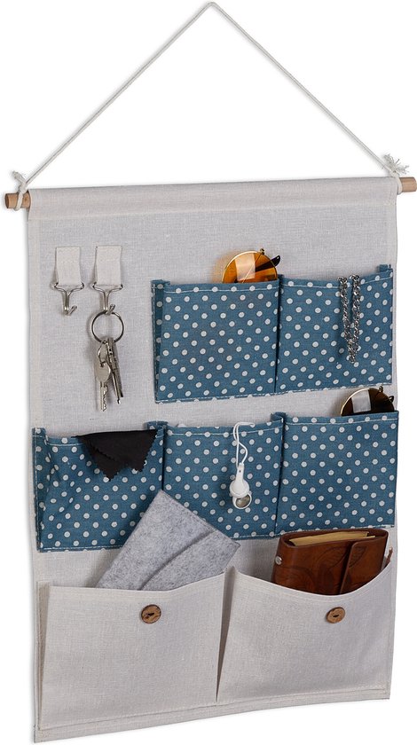 hangende opberger - 7 vakken - 2 haken - 60 x 39 cm - wand organizer ...