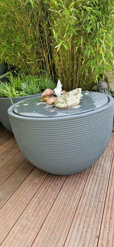 waterornament - fontein fiberclay tiber, hoog 50cm rond 80 cm | bol
