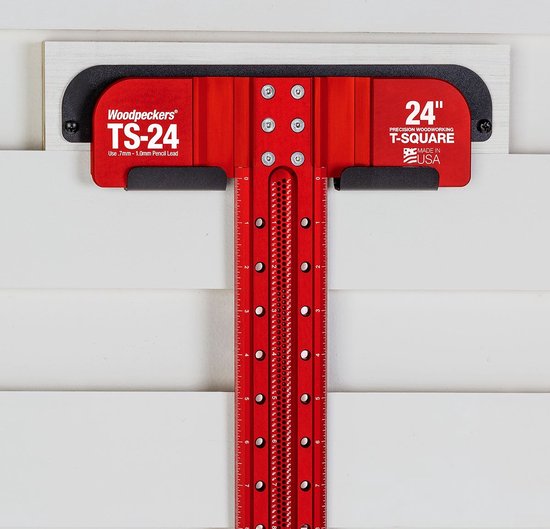 Woodpeckers T-Square - Winkelhaak met aanslag - 600 mm - Met Rack-It | bol