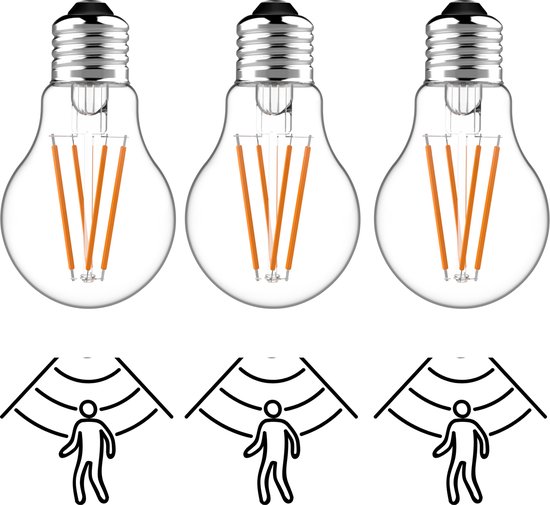 Sensor LED Lampen E27 met bewegingssensor en daglichtsensor - 3 meter bereik - 3 stuks | bol