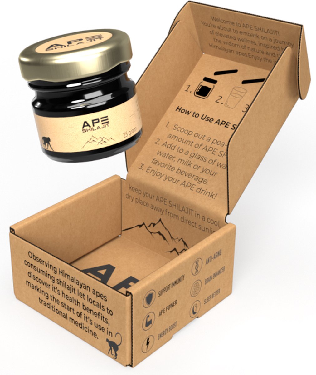 APE SHILAJIT 25 gram - Authentiek & Hoogwaardig Pure Himalaya Shilajit ...