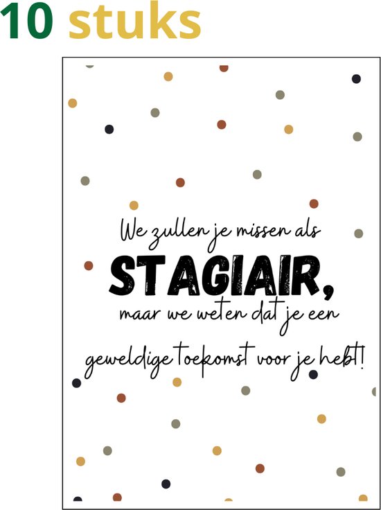 Wenskaarten set (10 kaarten) - Afscheid collega - stagiair - afscheid ...