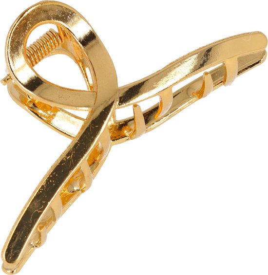 Haarspeld Haar Klem Fantasie Wave Metaal 7,5cm Goud Haarklem Haarclip | bol