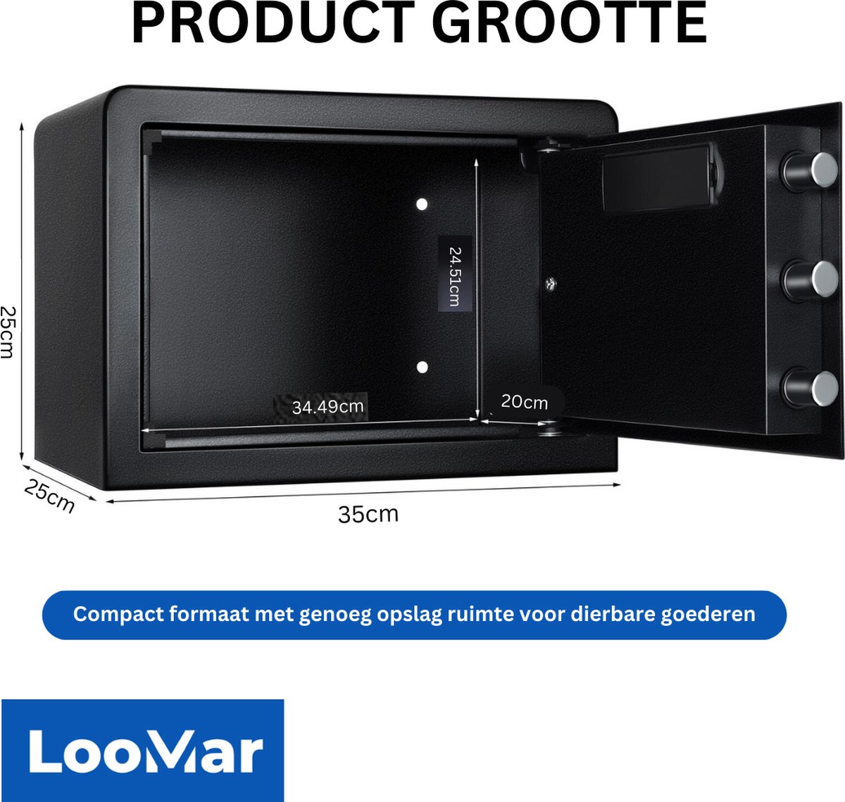 LooMar Premium Kluis Brandwerend - Kluisje met Cijferslot en Sleutel ...