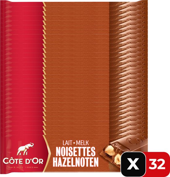 Côte d'Or Chocolade Repen Melk Hele Hazelnoten - 45 Gram - 32 Stuks ...