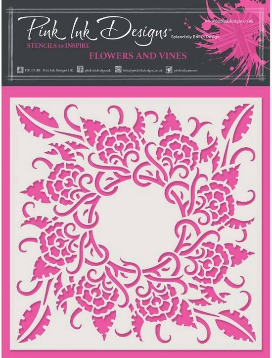 Pink Ink Designs Stencil Flowers & Vines 17,78x17,78cm | bol.com