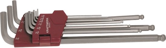Kraftwerk - Stiftsleutelset inbus inch kogelkop 9-delig | bol
