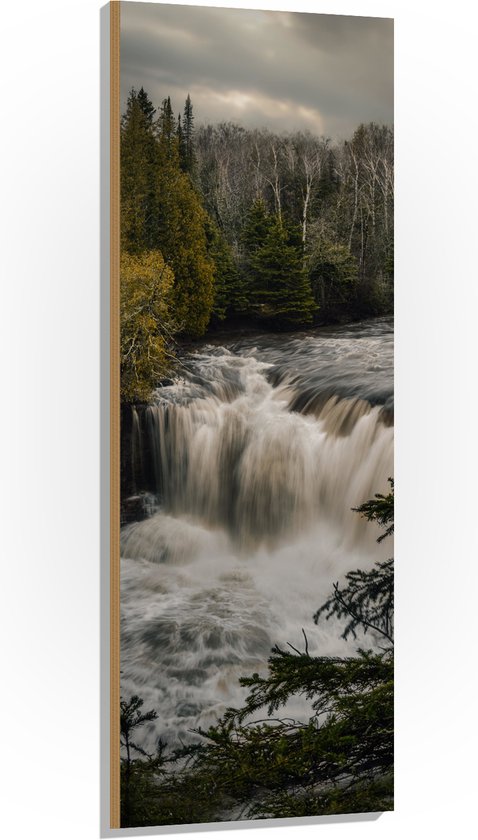 Hout - Waterval - Water - Bomen - Bossen - Kleuren - 50x150 cm - 9 mm ...