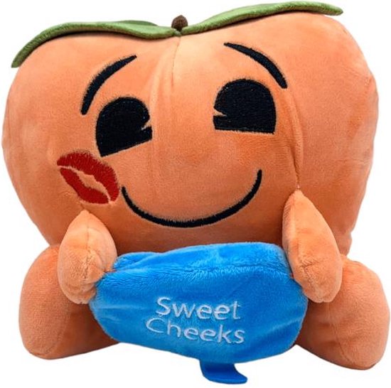 Emoji perzik knuffel - 23 cm - Pluche | bol