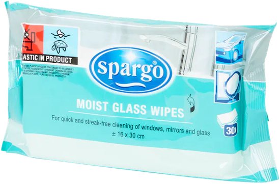Spargo vochtige glasdoekjes 30 stuks - ramen, spiegels en glazen | bol