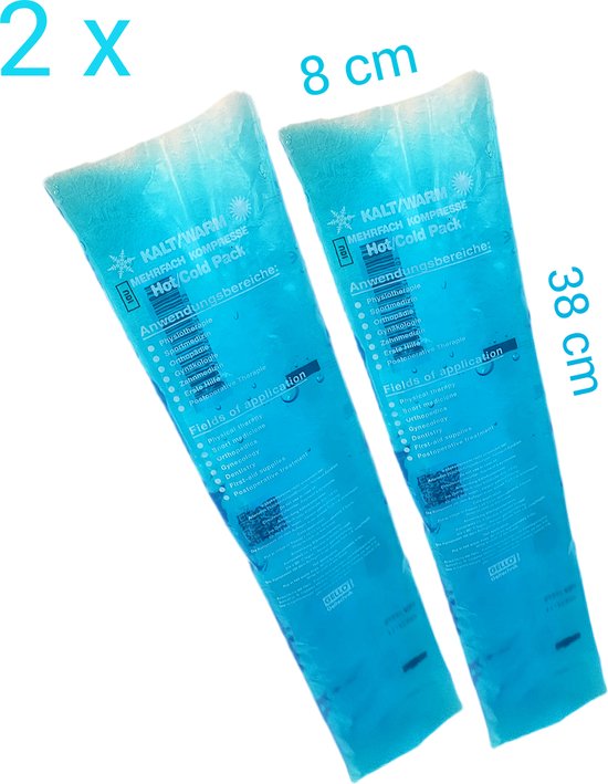 koud-warm kompres - 2 stuks - Hot-cold pack - 8 x 38 cm - Flexibel ...