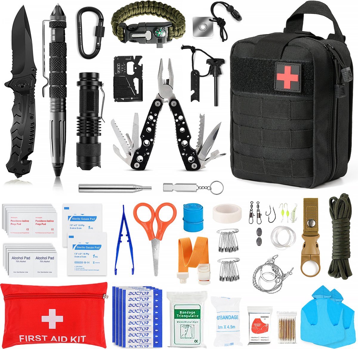 RHYTHMFLAME Survival kit - Survival armband - zakmes - paracord armband ...