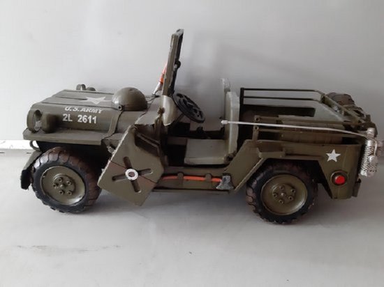 Metalen miniatuur legervoertuig - Jeep Miniatuur leger | bol.com
