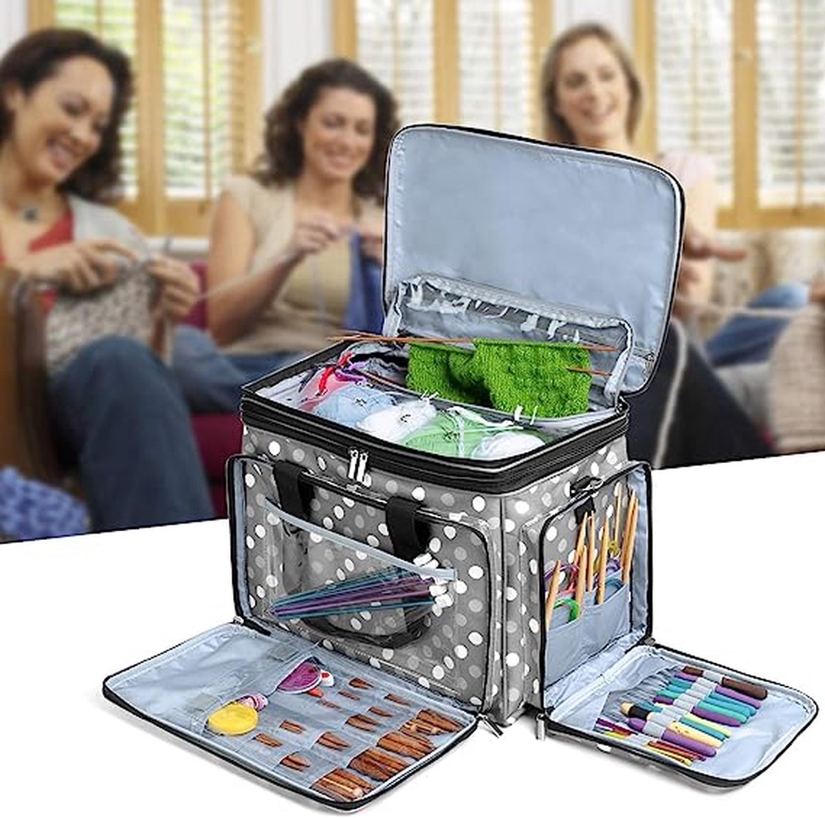 Breitas Wollen tas voor garen, handwerktas voor breien, breitas voor ...