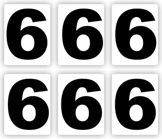 Plakcijfer nr. 6 set 6 stickers | bol