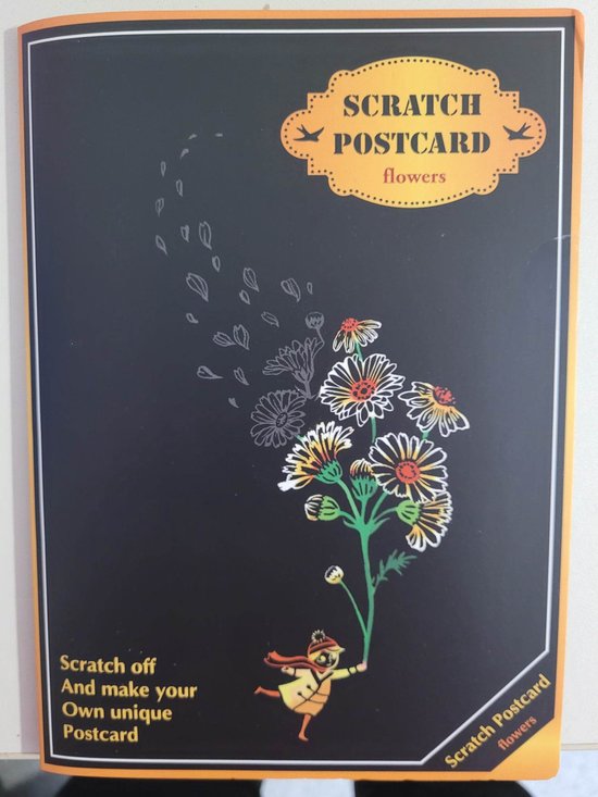 Kraskaarten ( 4 stuks ) scratch postcards - flowers | bol.com