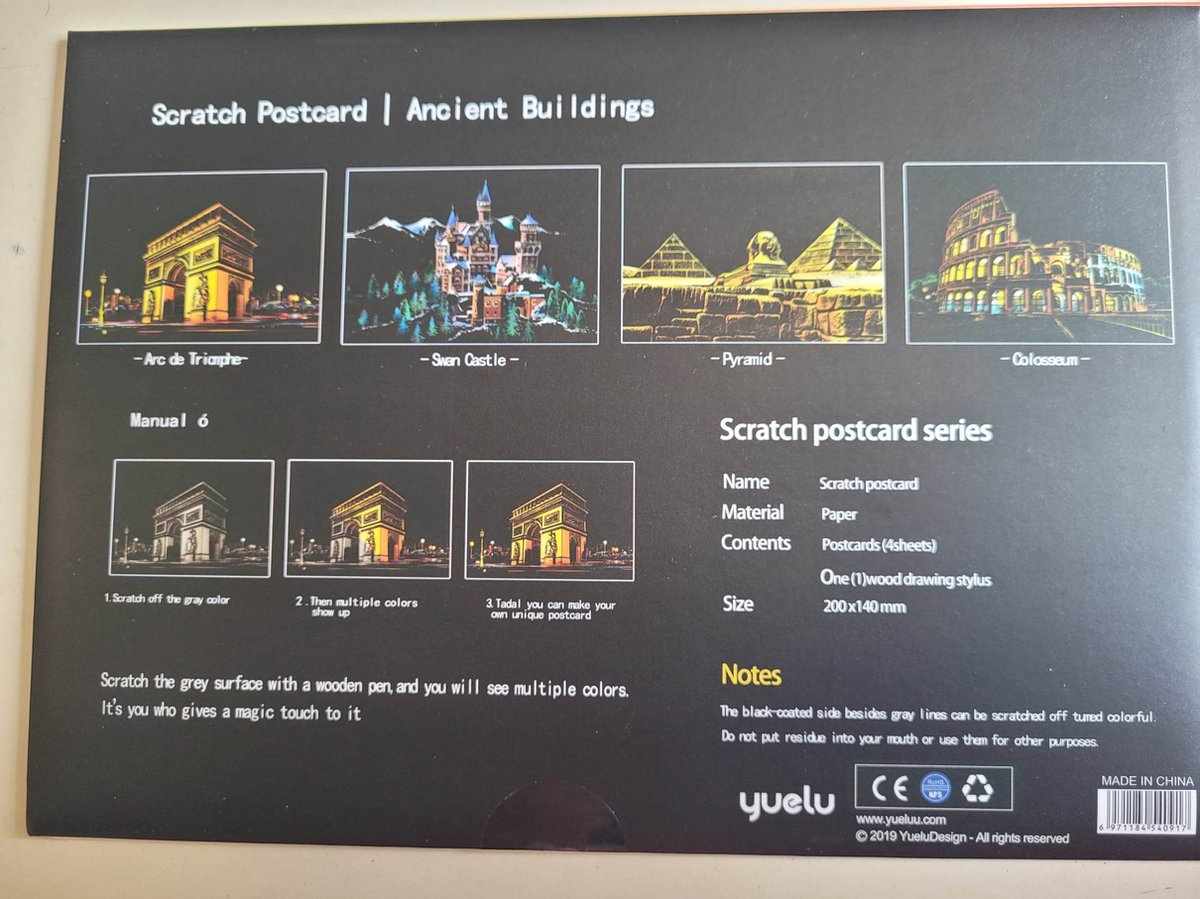 Kraskaarten ( 4 stuks ) scratch postcards - buildings | bol.com