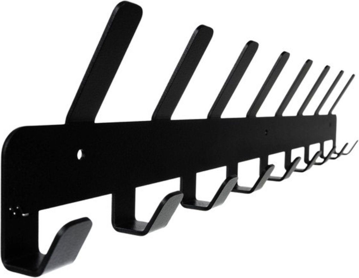 Wandkapstok Zwart Metaal 17 haken - Hoogwaardig Gepoedercoat Metaal ...