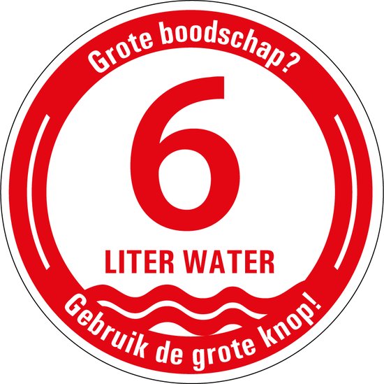 WC sticker water besparen met kleine knop - 2 per vel | bol