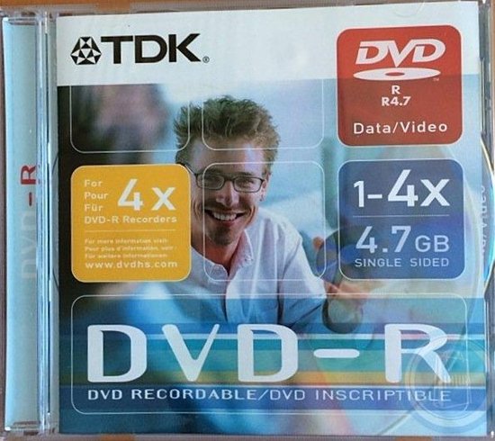 TDK DVD-R - 4.7GB Single Sided - 1-4x | bol