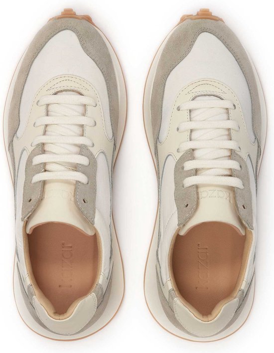 Grey and white sneakers made of combined materials | bol.com