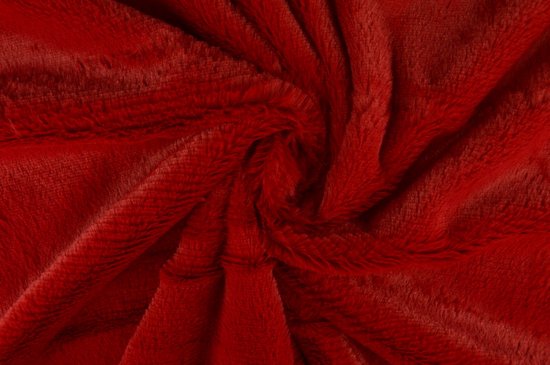 50 meter bont stof - Zacht - Rood - Pluche stof op rol | bol