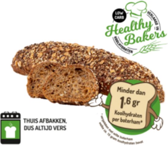 Healthy Bakers Low Carb Stokbrood 4 x 2ST - Voordeelverpakking | bol