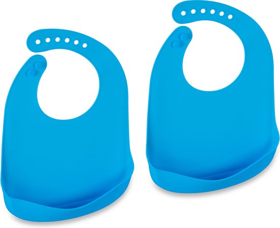 slabbetje voor baby - set van 2 - met opvangbakje - verstelbare hals ...