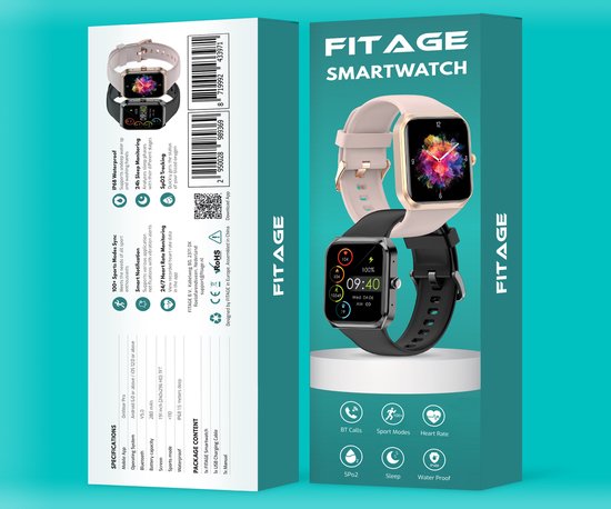 FITAGE Smartwatch - Smartwatches - Stappenteller - Sporthorloge - Smart ...