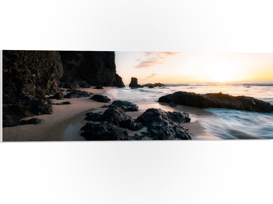 PVC Schuimplaat - Zee - Water - Schuim - Rotsen - Stenen - 90x30 cm ...