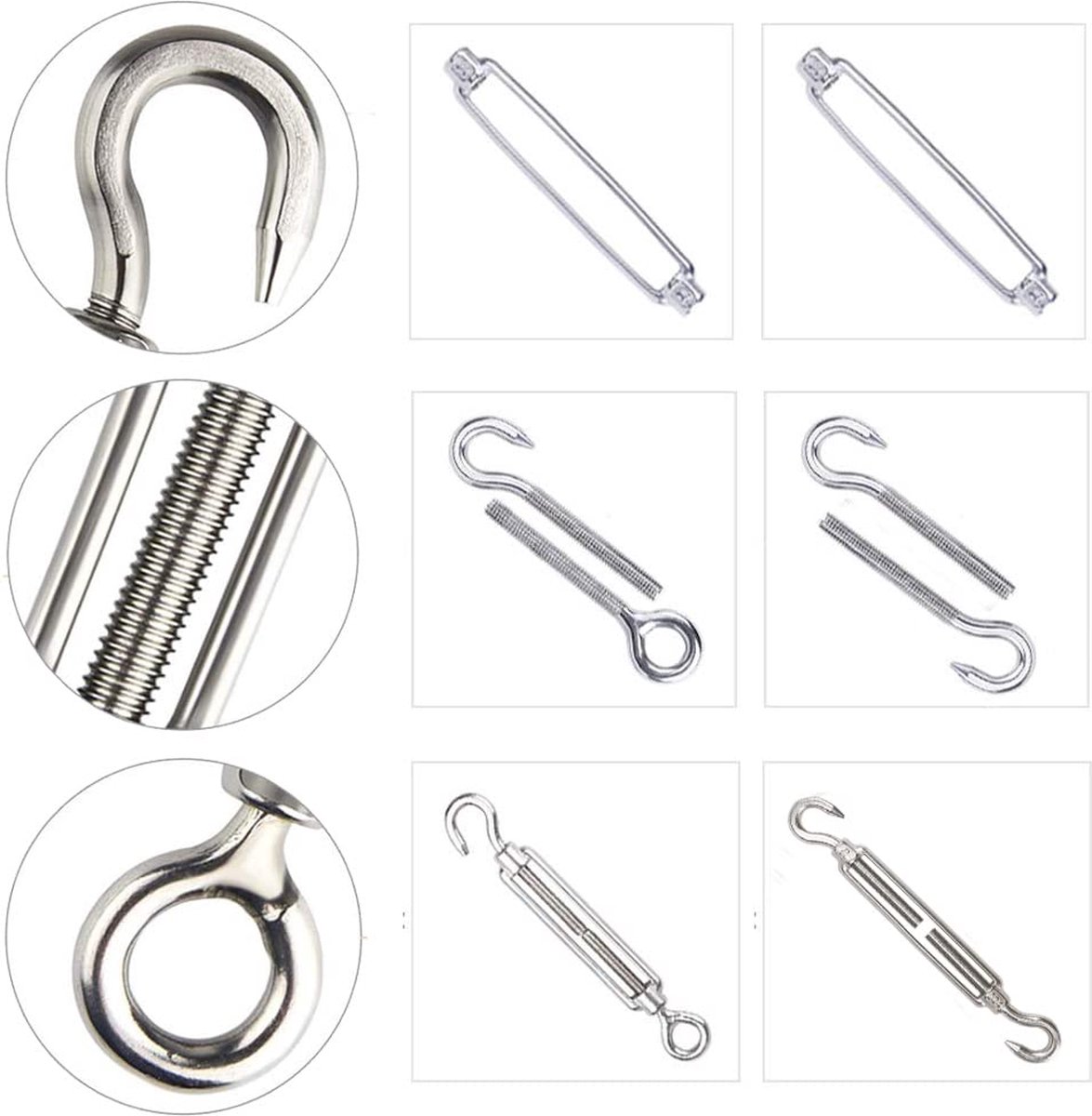 30 stuks spanschroeven, M5 draadspannerset, met dubbele spanschroef M5 ...