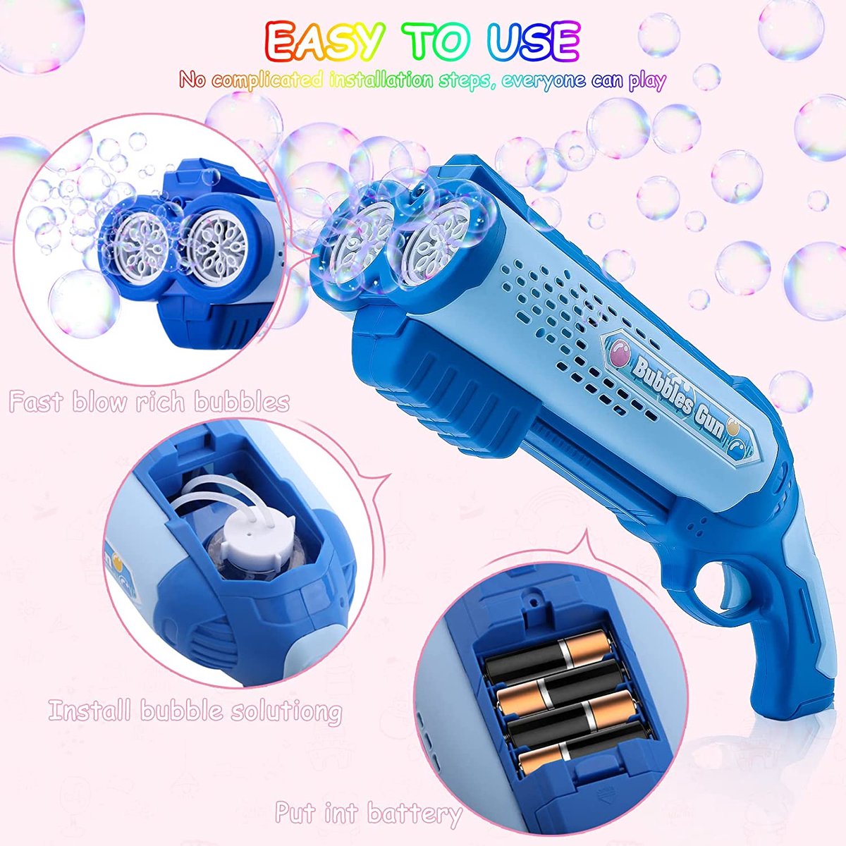 Bubble Blaster - Bellenblaas shotgun - Met Led-Verlichting - 2x ...