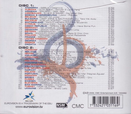 Eurovision Song Contest 2008, Eurovisie Songfestival | CD (album ...