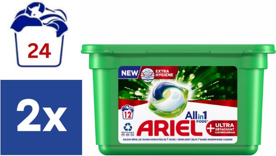 Ariel Ultra Clean Power All in 1 - 2 x 12 Caps | bol.com
