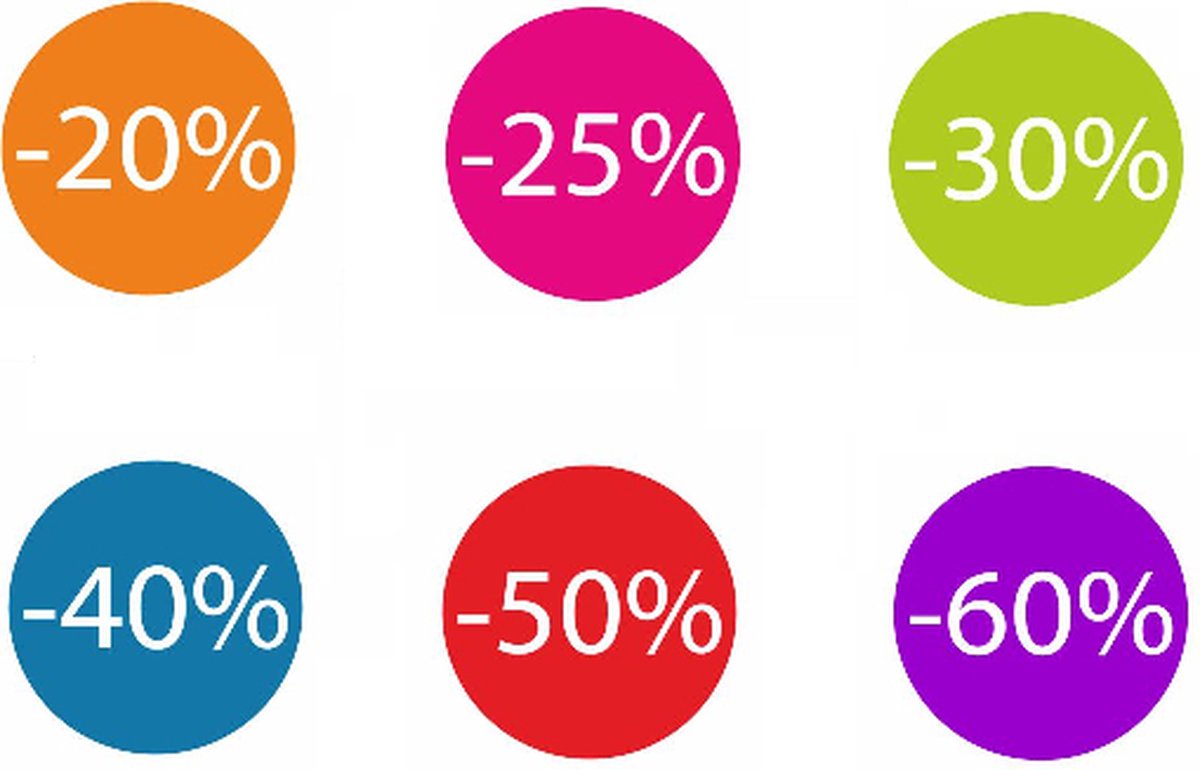 Set d'autocollants "Pourcentages de remise" - Étiquettes - 7 rouleaux ...