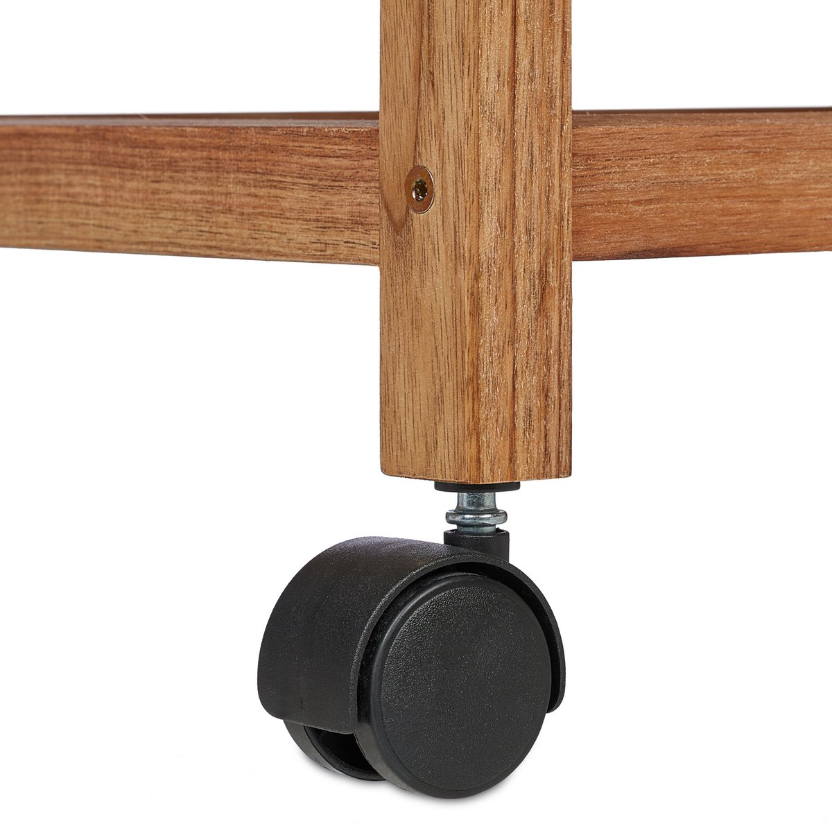 Relaxdays badkamerrek met wasmand - staand - houten rekje op wieltjes ...