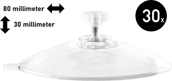 Brute Strength - 30 x Zuignap 80 mm met schroefdraad M4x10 - Zuignappen ...