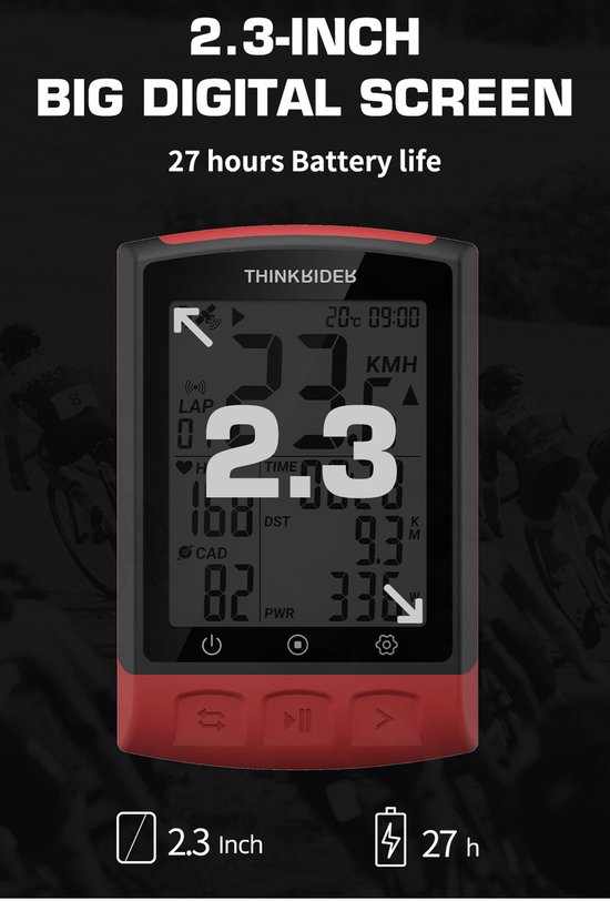 ThinkRider BC108 - Fietsnavigatie - GPS - Rood | bol