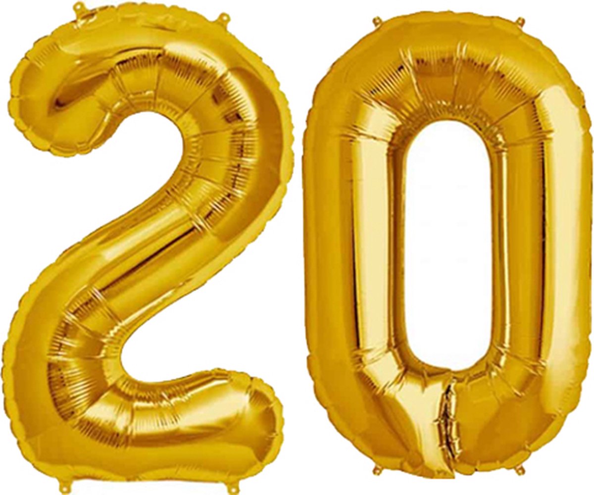 Folieballon Cijfer 20 Goud - 86 cm | bol.com