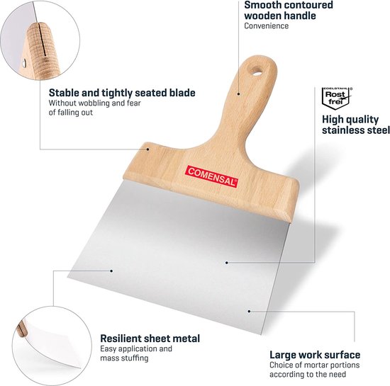 Brede spatel, 120 mm, voor het vullen van voegen, spatel ...