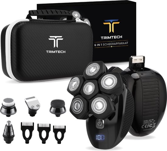 TrimTech - 6 in 1 Draadloos Scheerapparaat Mannen - Trimmer Mannen ...