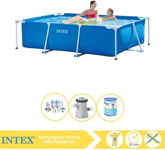 Intex Rectangular Frame Zwembad - Opzetzwembad - 220x150x60 cm ...