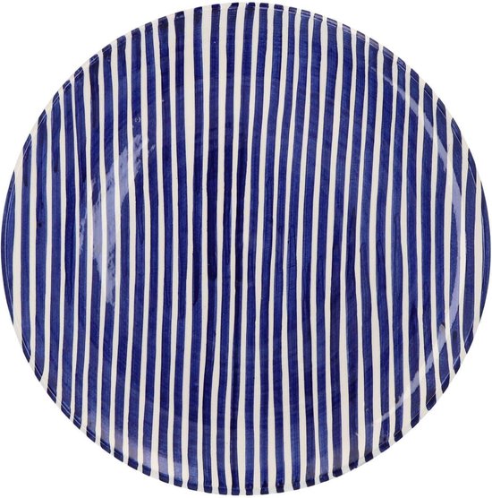 Casa Cubista - Dinerbord met smal streeppatroon blauw 27cm ...