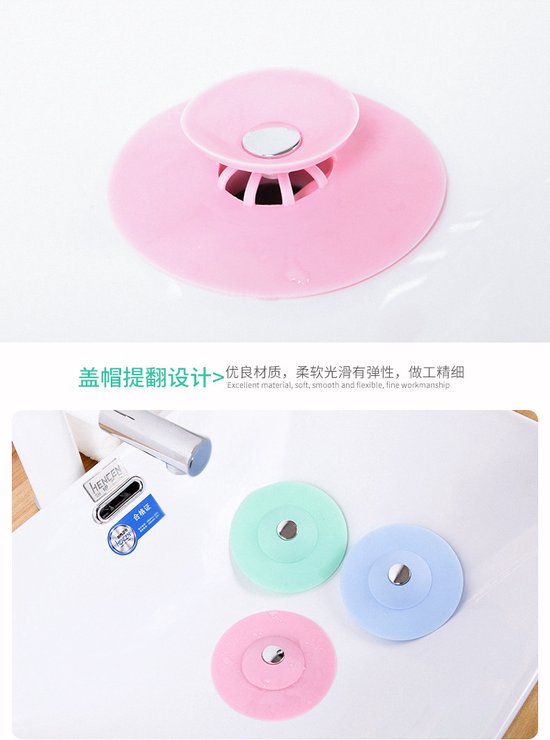 Afvoerstop - Gootsteenstop - Haarvanger - Badstop - Gootsteenzeef - Wit | bol.com