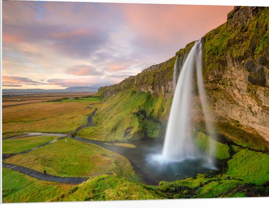 PVC Schuimplaat - Watervallen in het Landschap - 100x75 cm Foto op PVC ...