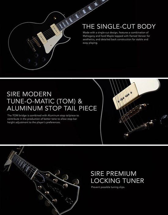 Elektrische gitaar Sire Guitars L7V/GD Gold Top Larry Carlton | bol