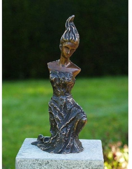 Tuinbeeld - modern bronzen beeld - vrouw - Bronzartes - 40 cm hoog | bol